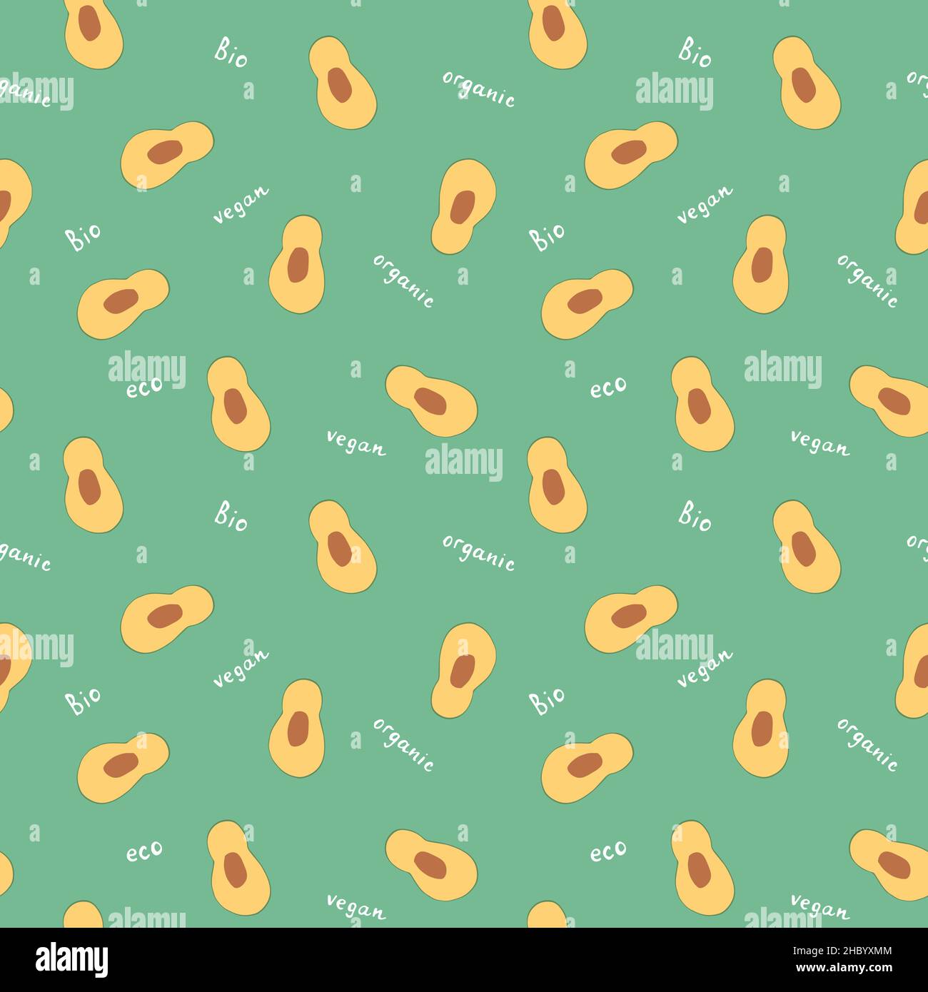 Avocado Vegetables seamless pattern. Vegetarian healthy bio food ...