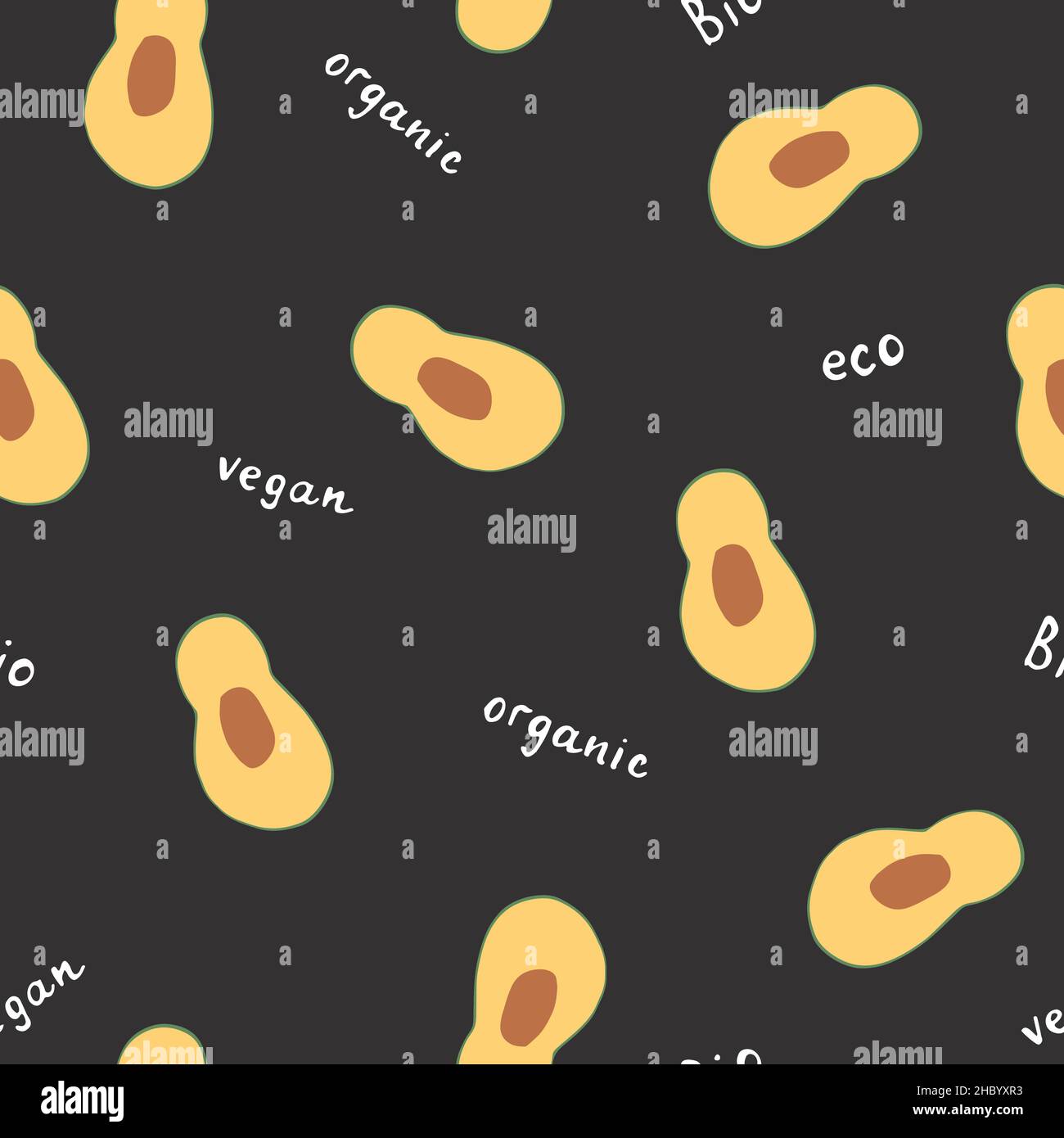 Avocado Vegetables seamless pattern. Vegetarian healthy bio food ...
