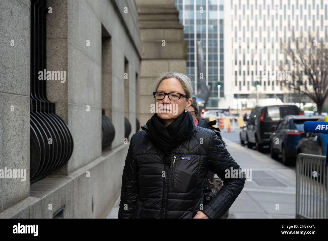 Defense attorney Laura Menninger arriving at the federal courthouse in ...