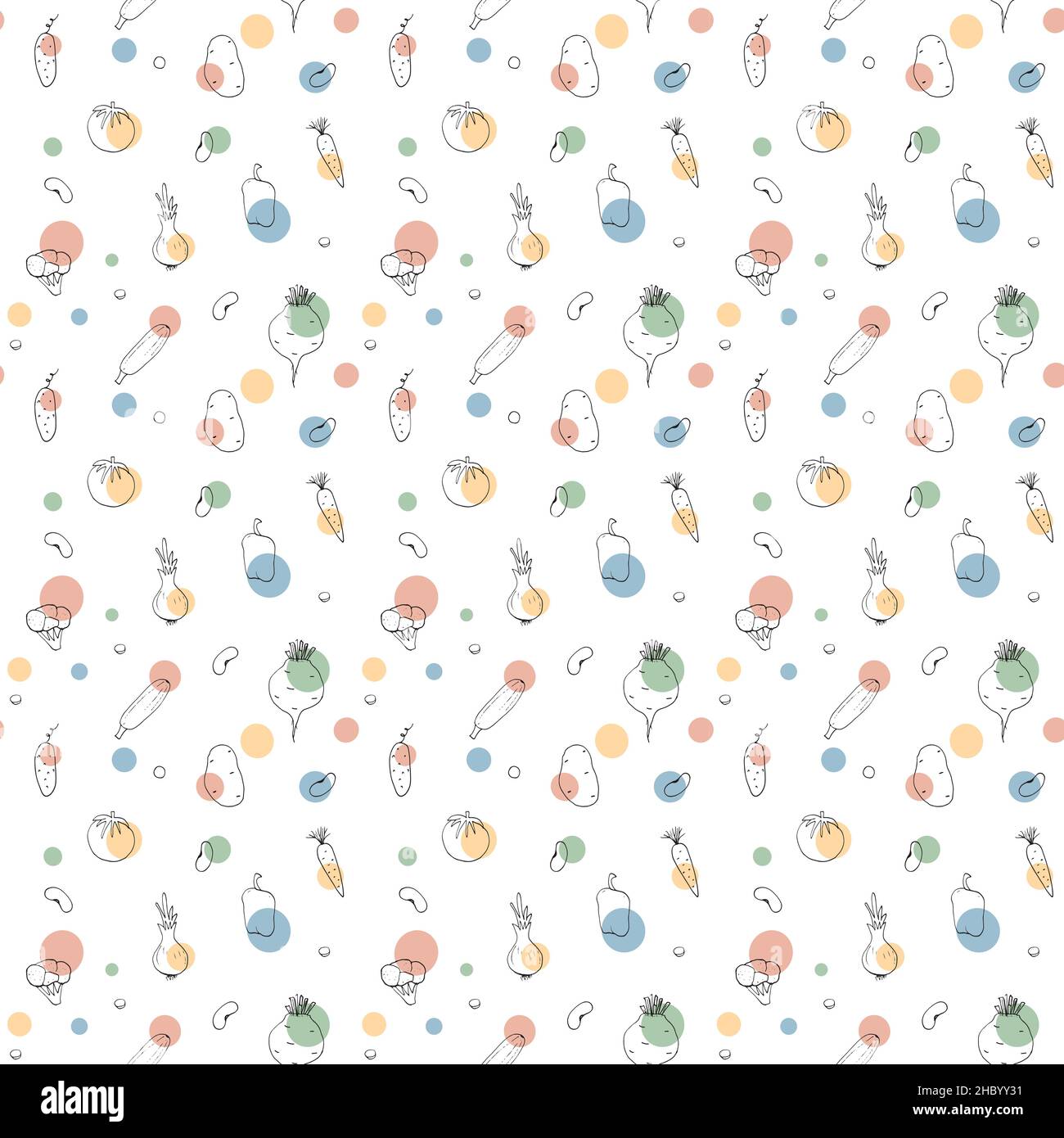 Vegetables seamless pattern. Vegetarian healthy bio food background, Vegan organic eco products ...