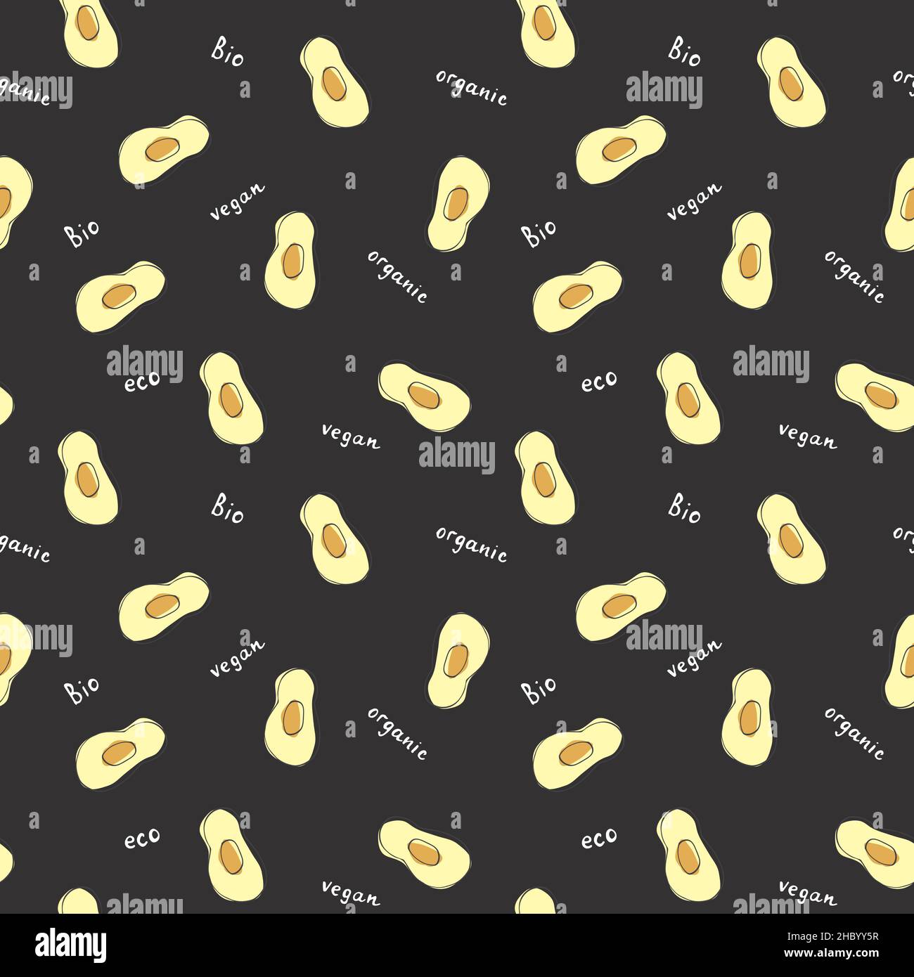 Avocado Vegetables seamless pattern. Vegetarian healthy bio food ...