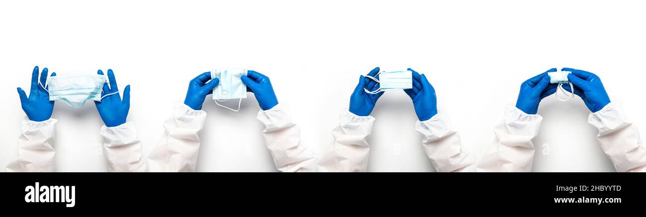 The correct way to discard a used face mask. Step-by-step instruction ...