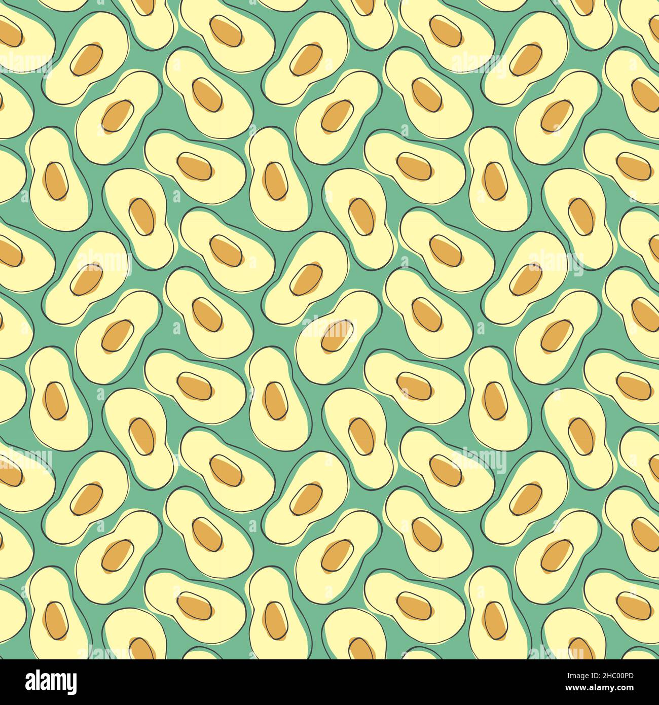 Avocado Vegetables seamless pattern. Vegetarian healthy bio food ...