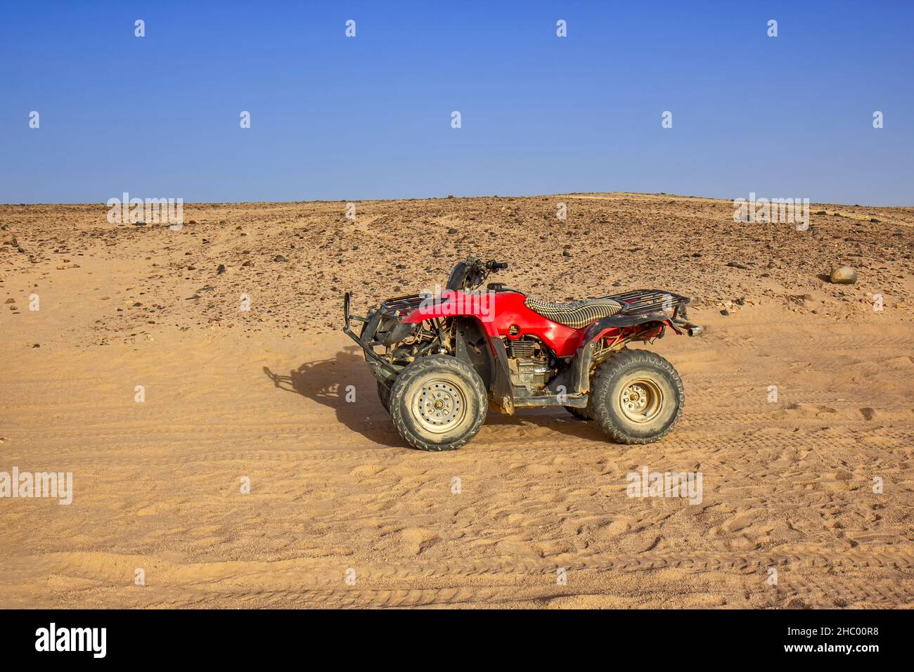 Atv vehicle in Egypt desert Stock Photo - Alamy
