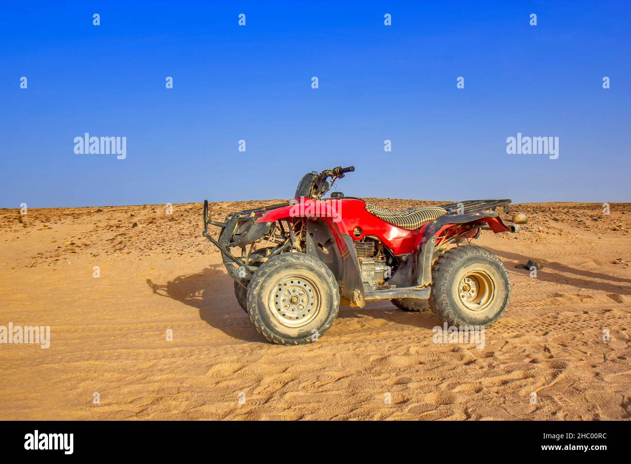 Atv vehicle in Egypt desert Stock Photo - Alamy