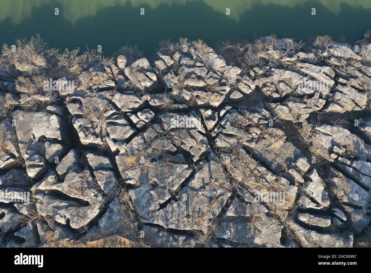 LINYI, CHINA - DECEMBER 19, 2021 - An underground stone forest ...