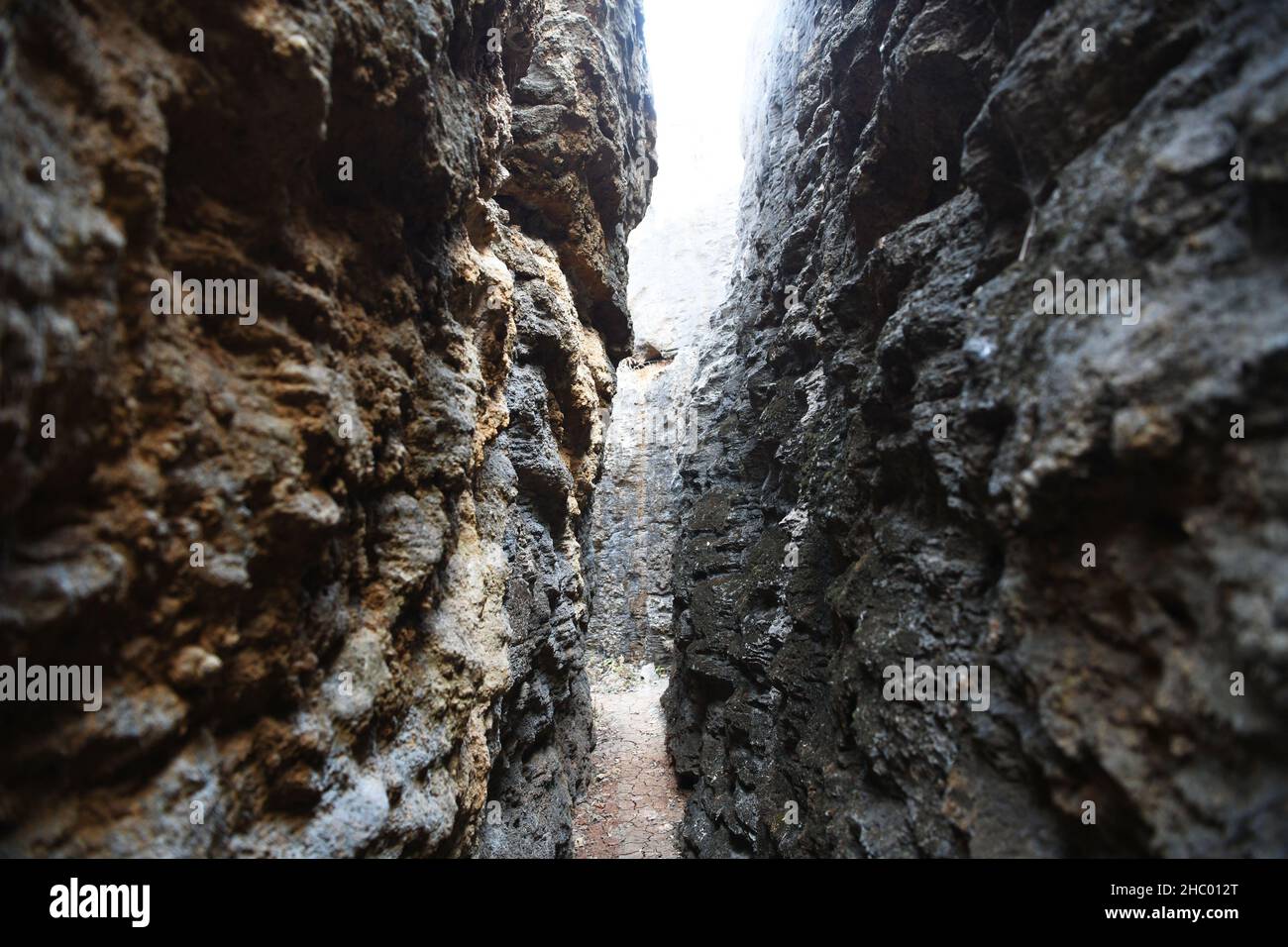 LINYI, CHINA - DECEMBER 19, 2021 - An underground stone forest ...