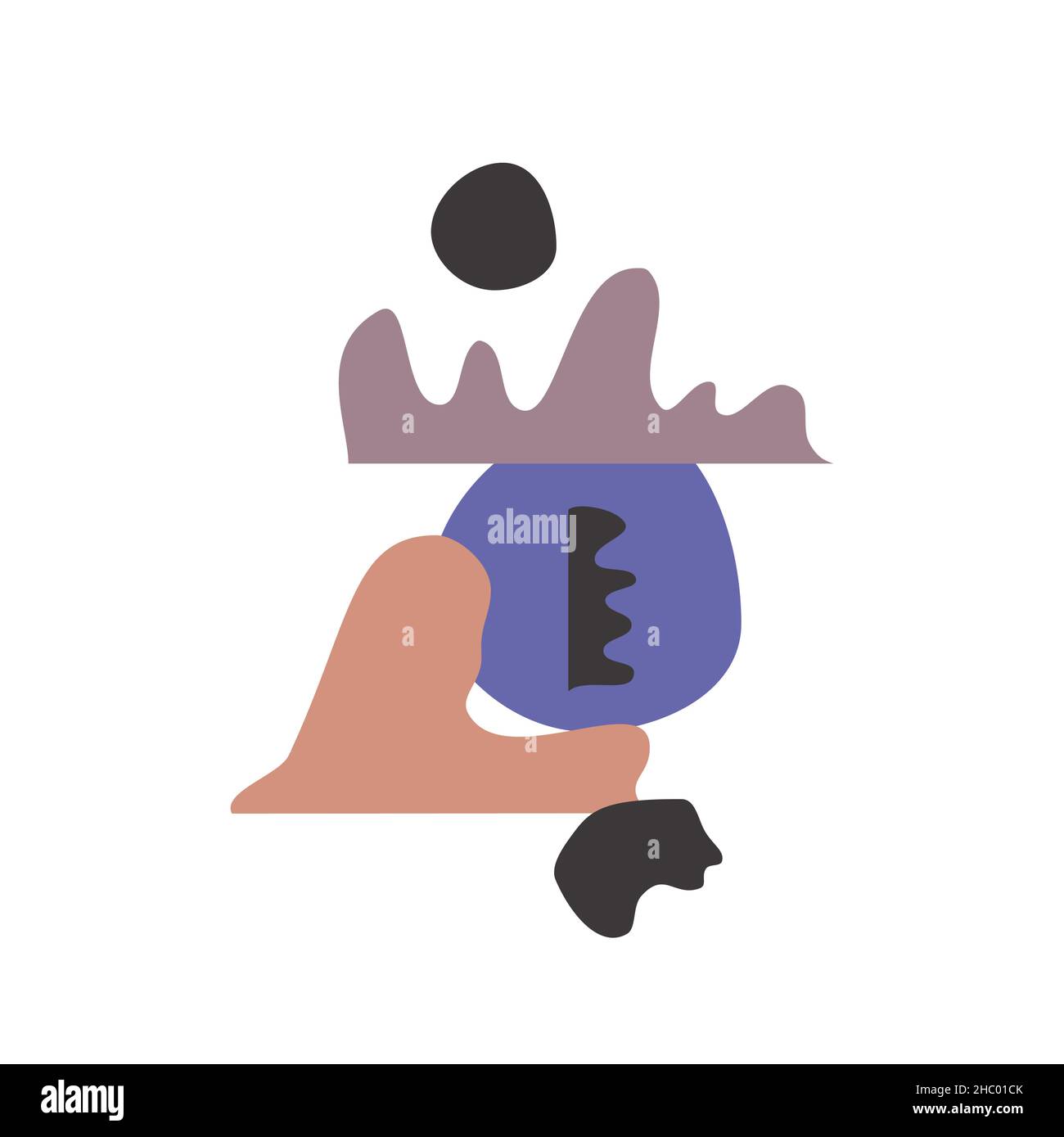 Modern abstract geometric shapes arrangement on white Stock Vector ...