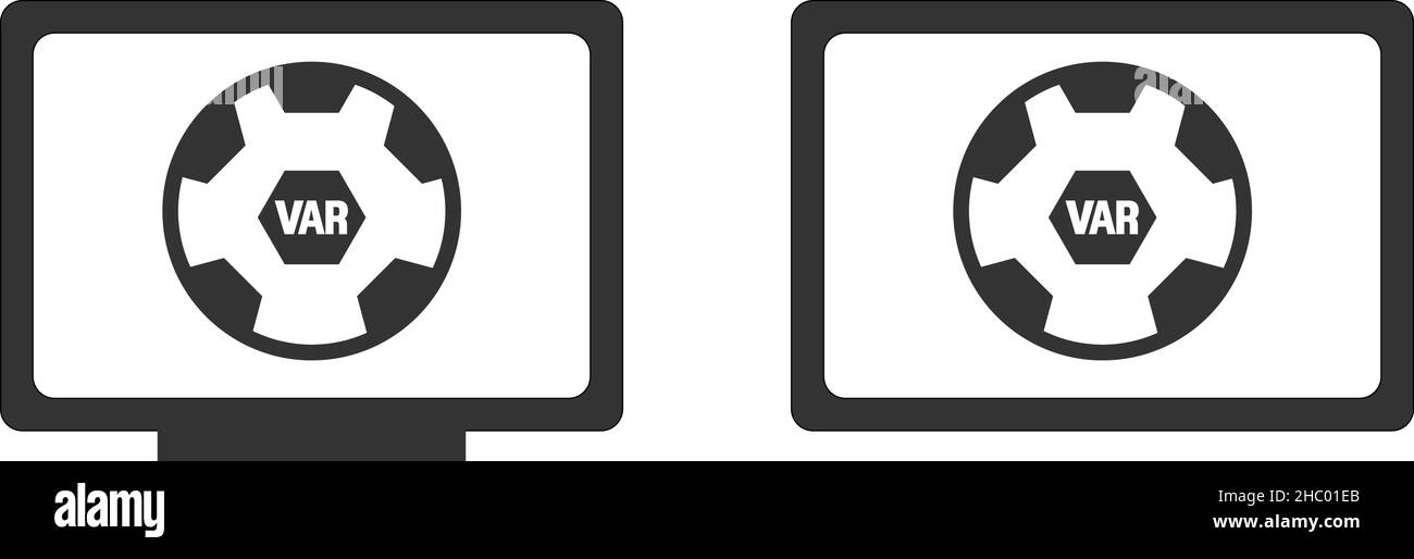 VAR, Video Assistant Referee icon / VAR logo for soccer or football ...