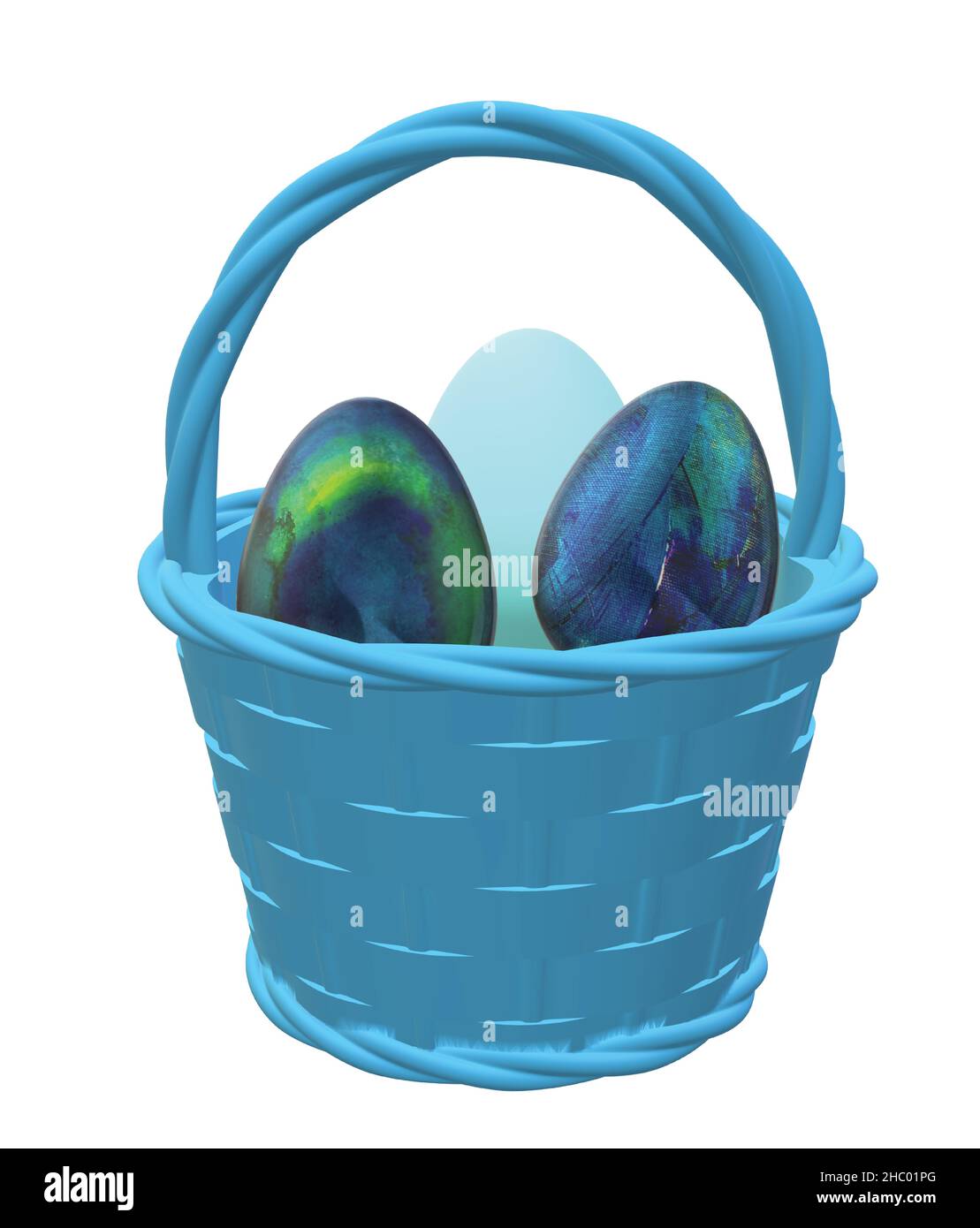 Easter Eggs in Turquoise Blue Basket Stock Vector Image & Art - Alamy