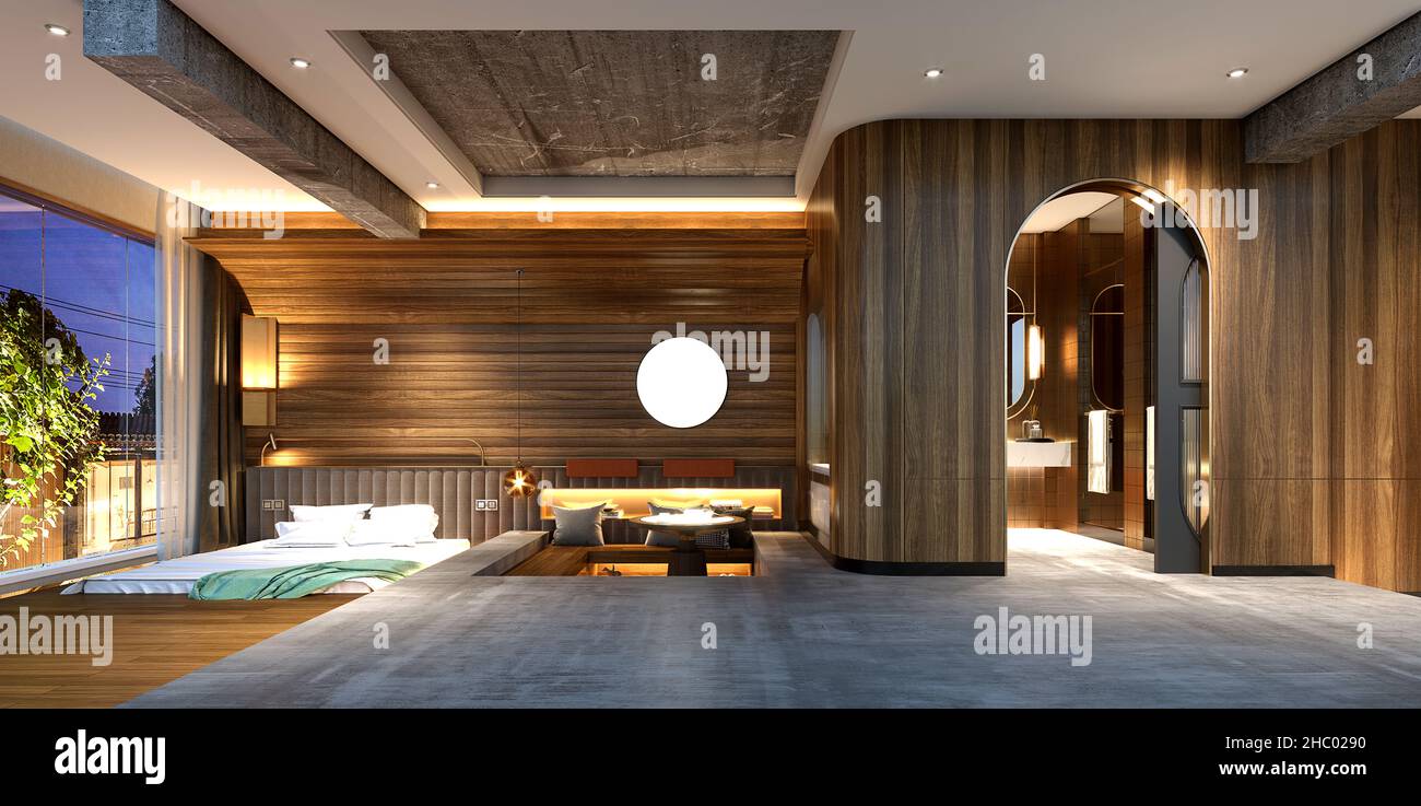 3d render of luxury hotel room Stock Photo - Alamy