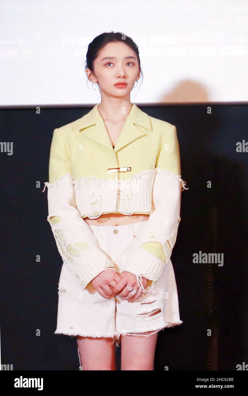 SHANGHAI, CHINA - DECEMBER 18, 2021 - Actress Wang yinglu attends an advance viewing and cast ...