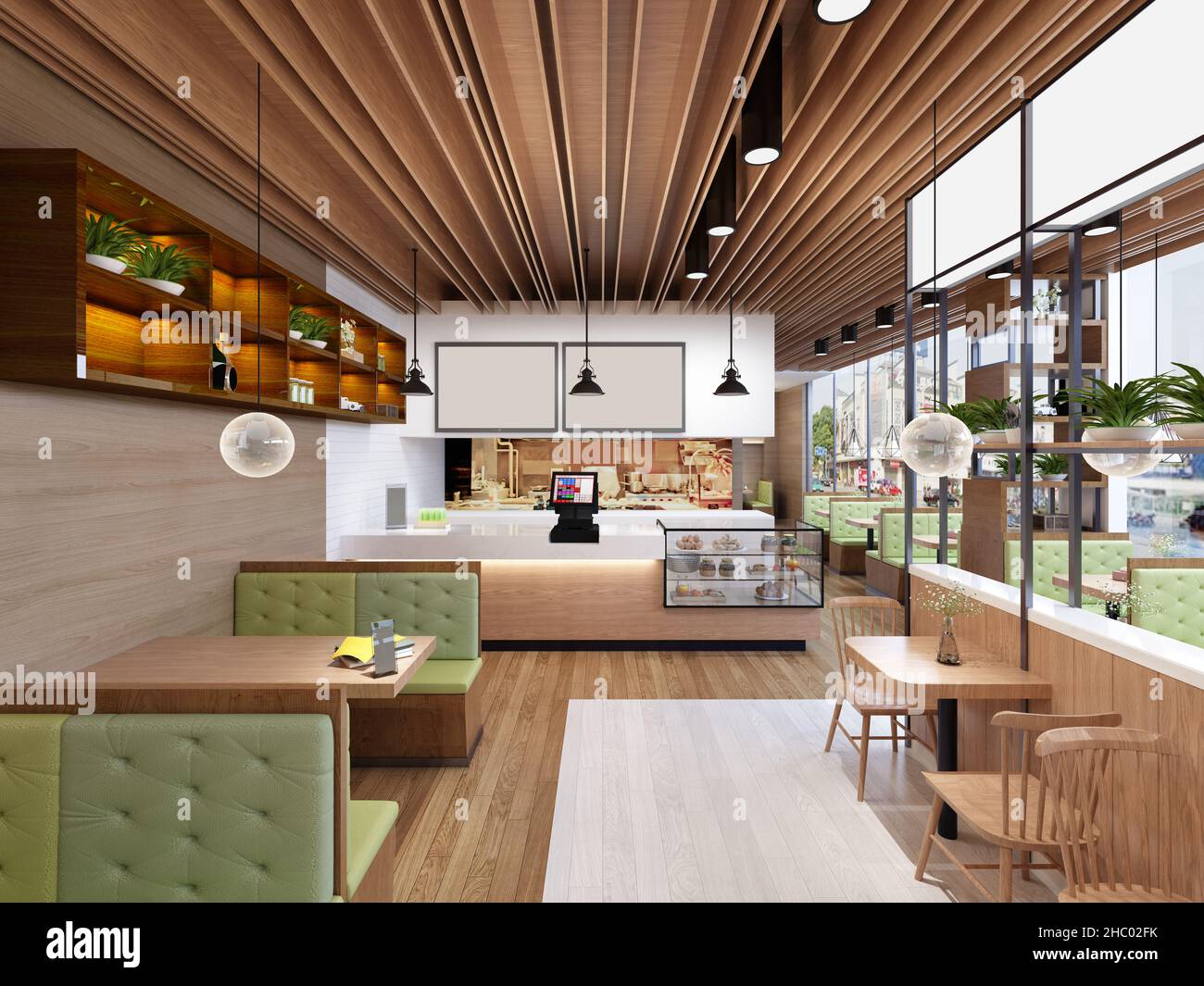 3d render of cafe restaurant Stock Photo - Alamy