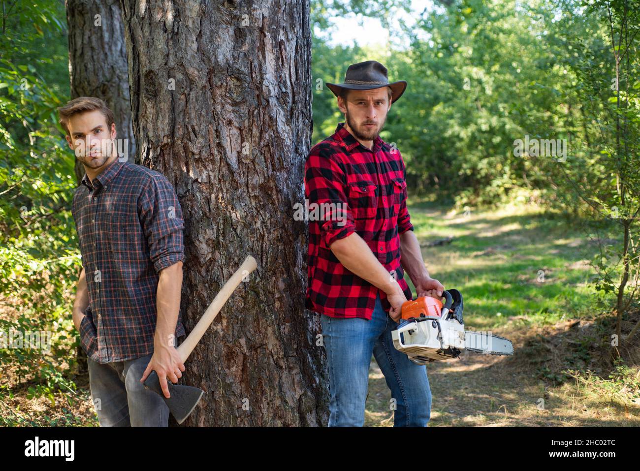 Brutal lumberjacks. Cutting wood. Brutality and masculinity. Lumberjack ...