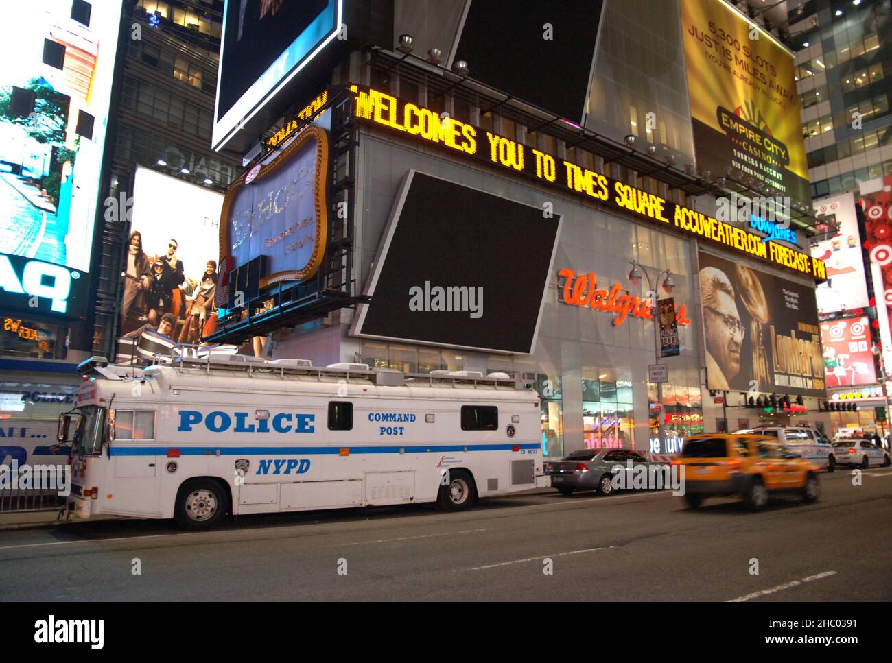 New York Police NYPD Command Post, Times Square, New York Stock Photo ...