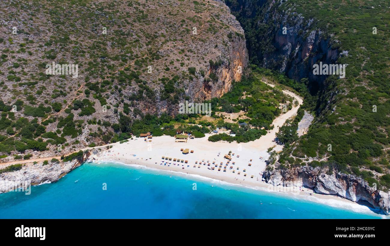 View of Gjipe beach, Albania Stock Photo - Alamy