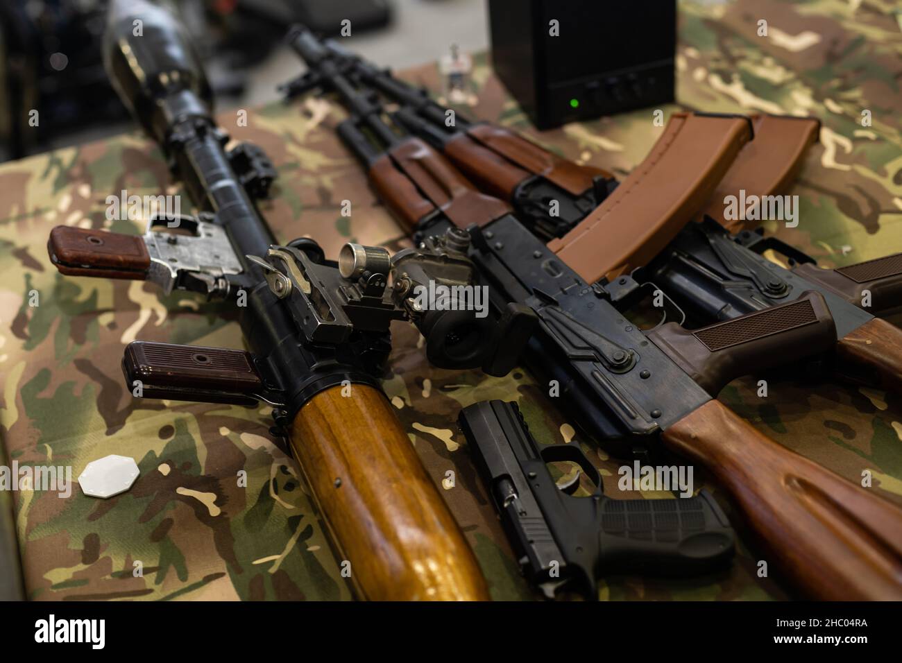 Storage a lot of riffle machine gun. Weapon firearm arsenal safe room ...