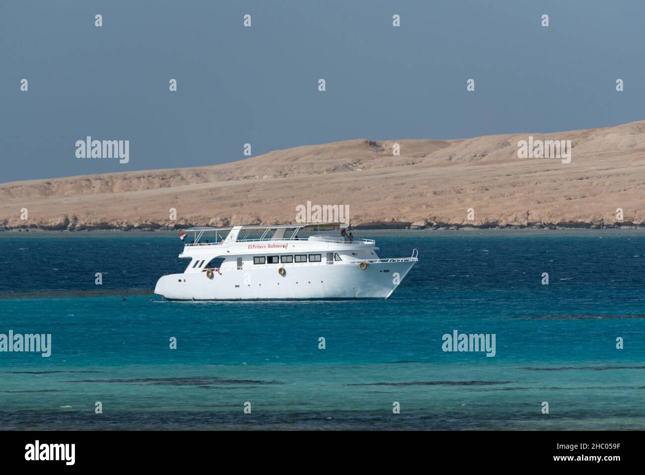 Hurghada, Egypt - August 29, 2021: Cruise yacht in the Red Sea. Boat ...