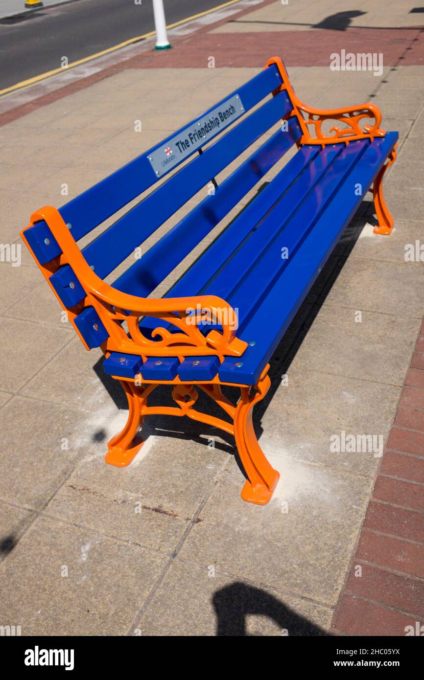 RNLI Friendship Bench on the Esplande Penarth South Wales Stock Photo ...