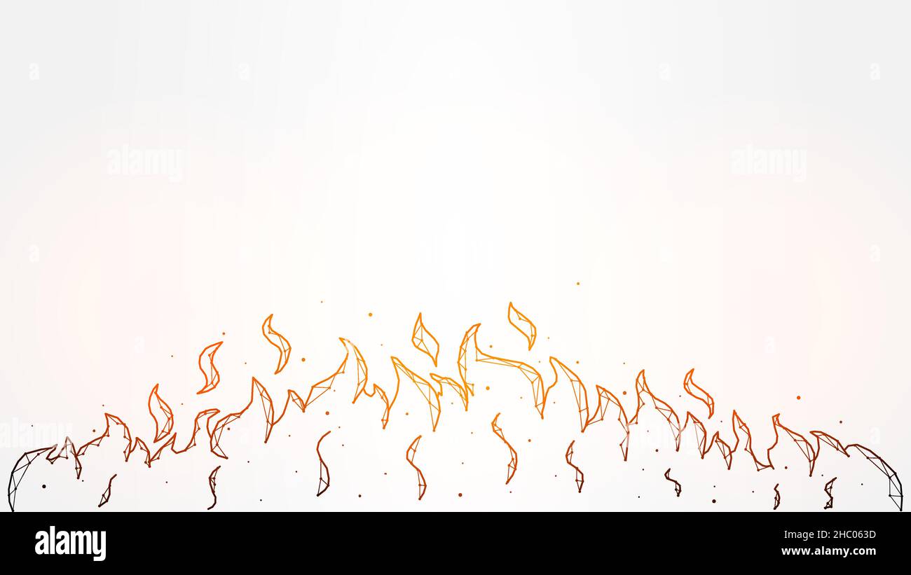 Polygonal vector illustration of flames of fire. Campfire concept ...