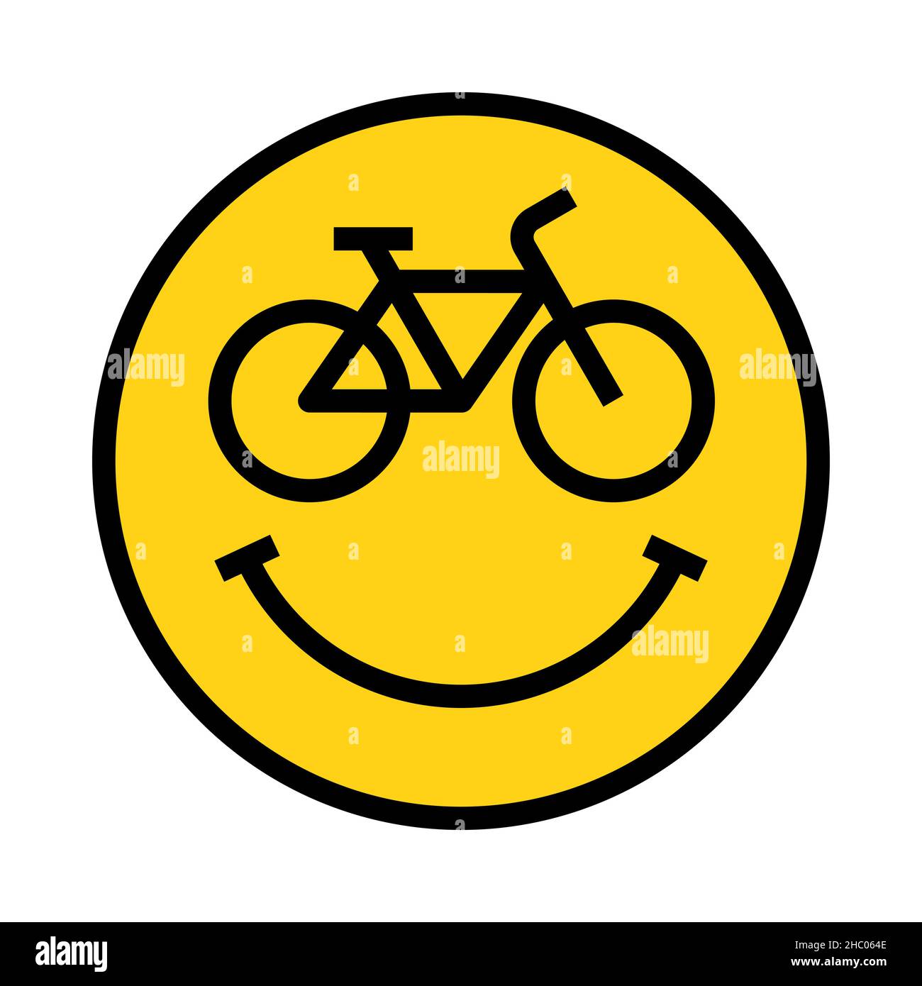 Bike Smiley Icon, Cycling Smiley Emoji isolated on white background ...