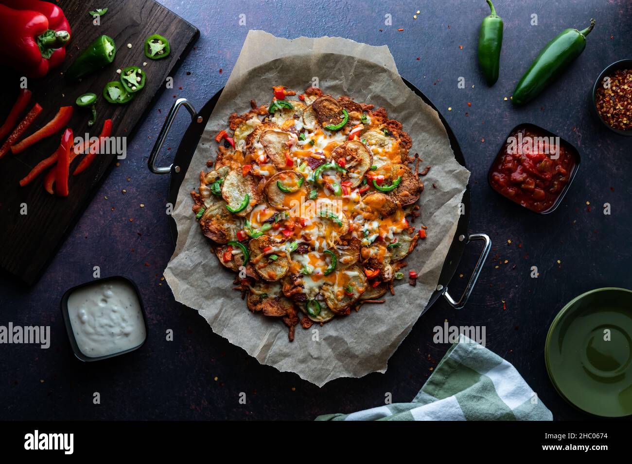 Top down cut peppers hi-res stock photography and images - Alamy