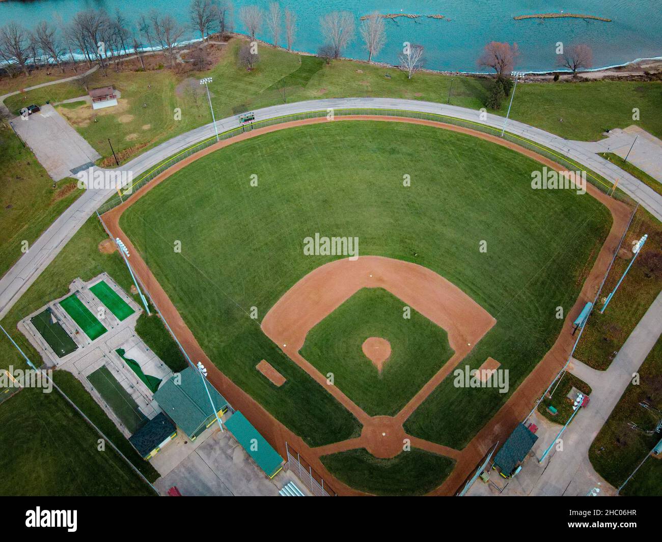 Empty baseball diamonds with vivid colors Stock Photo - Alamy