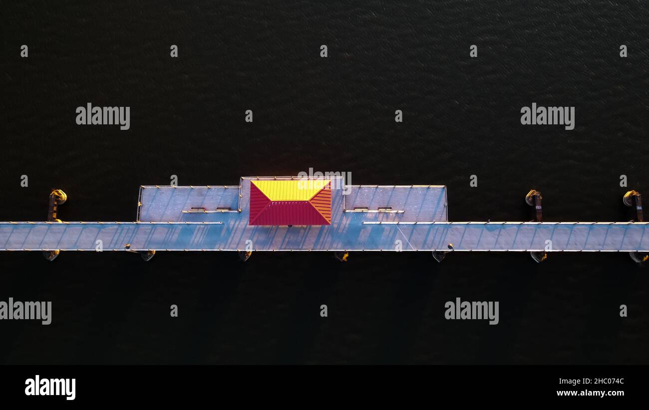 Walking trail moves across water Stock Photo - Alamy