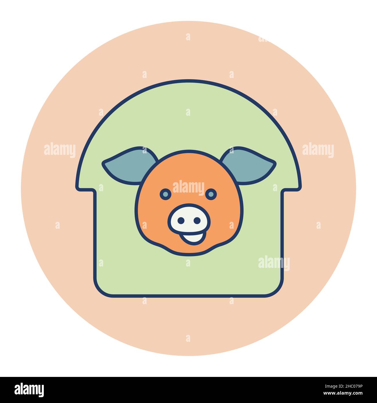 Pigsty flat icon. Farm animal sign. Graph symbol for your web site ...