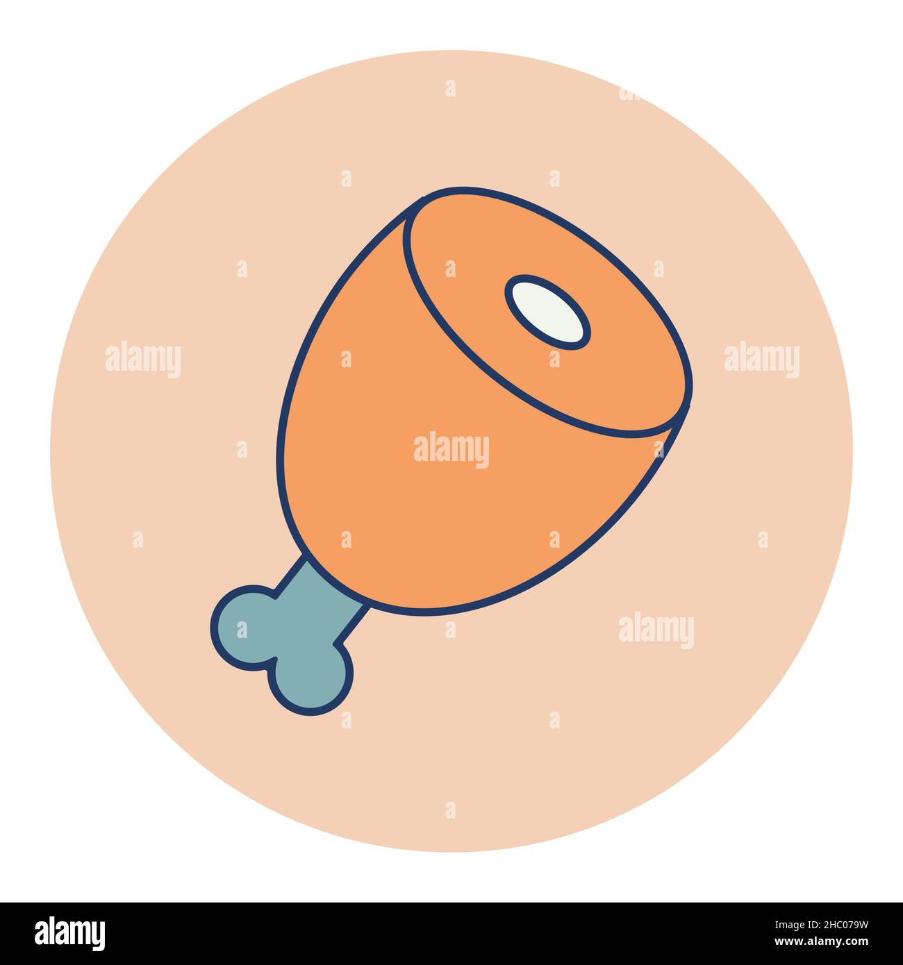Meat leg flat icon. Farm animal sign. Graph symbol for your web site ...