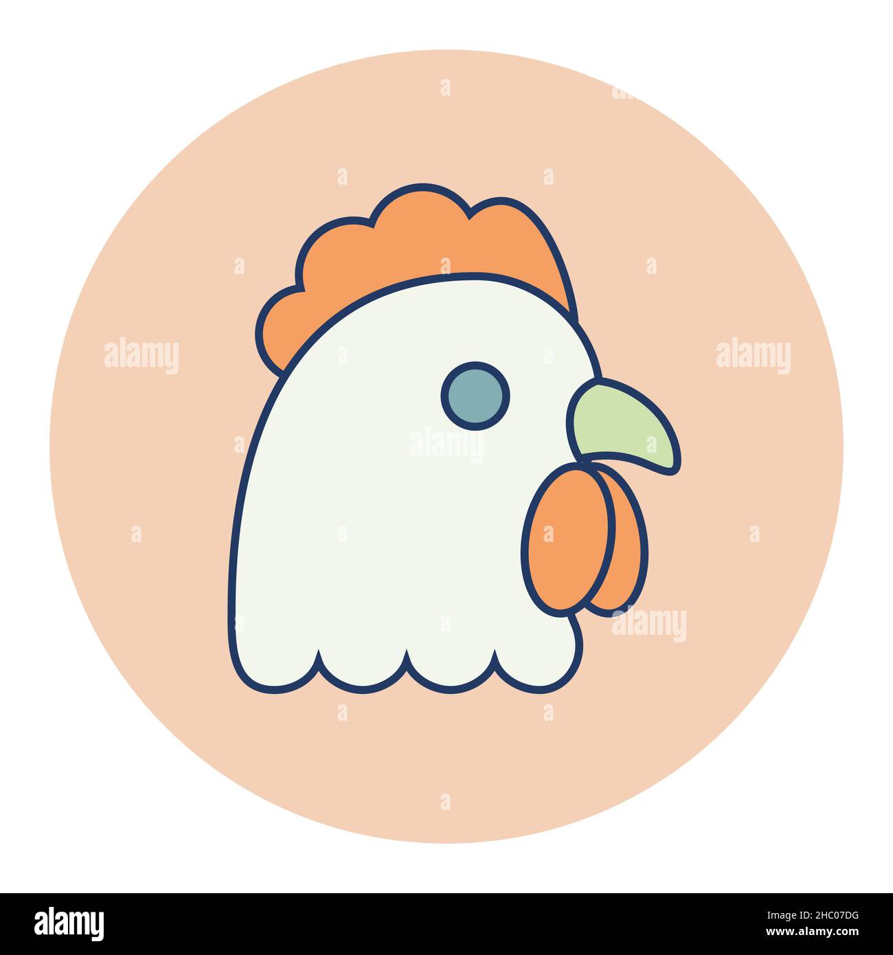 Chicken flat icon. Animal head. Farm sign. Graph symbol for your web ...