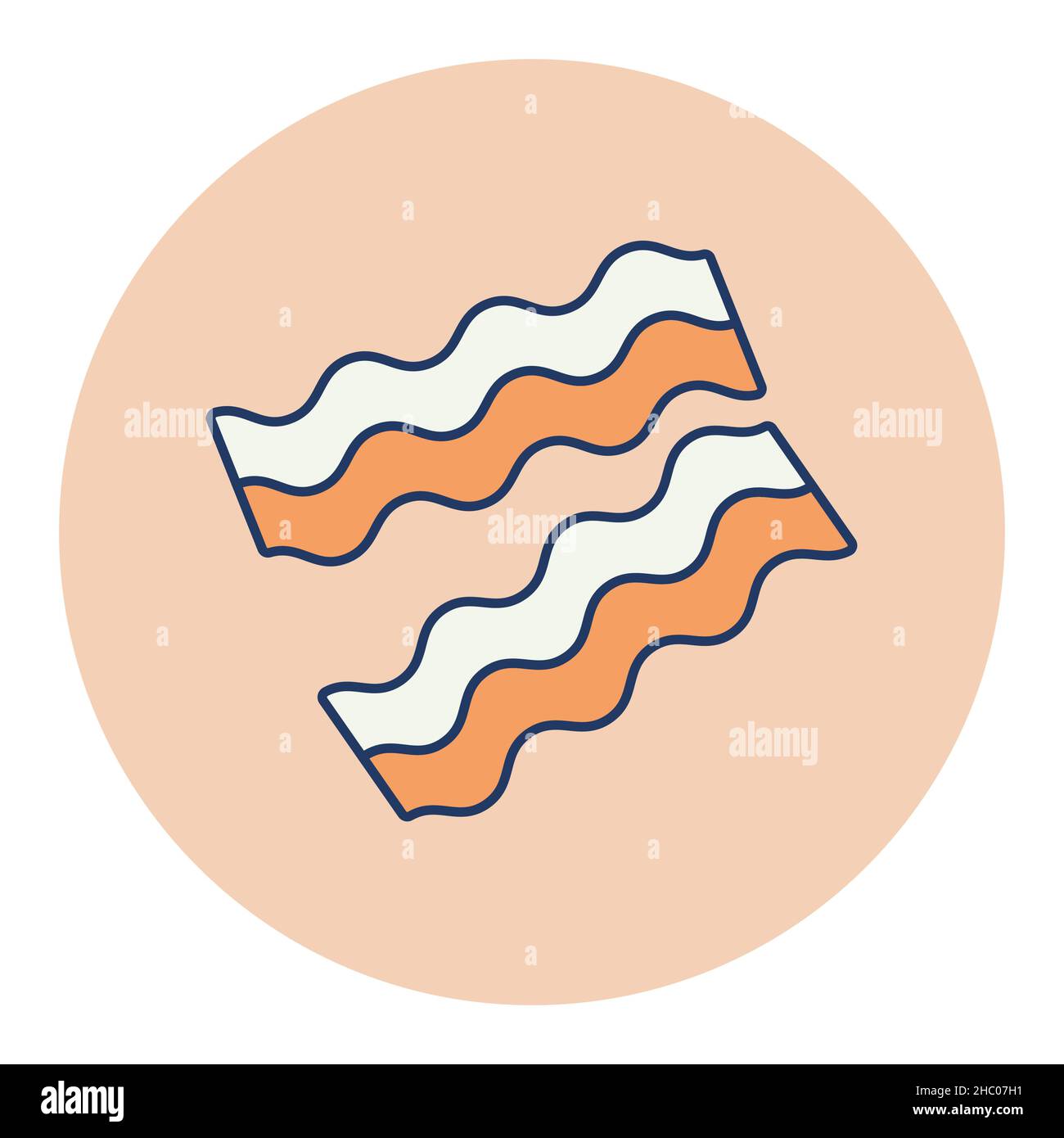 Bacon pieces flat icon. Farm animal sign. Graph symbol for your web ...