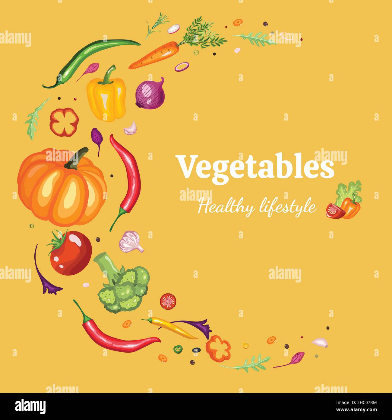 Fresh broccoli yellow pepper Stock Vector Images - Alamy