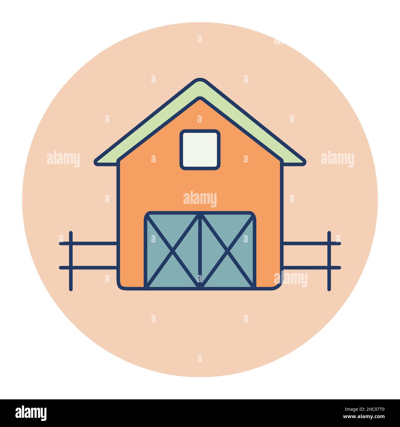 Barn flat icon. Farm animal sign. Graph symbol for your web site design ...