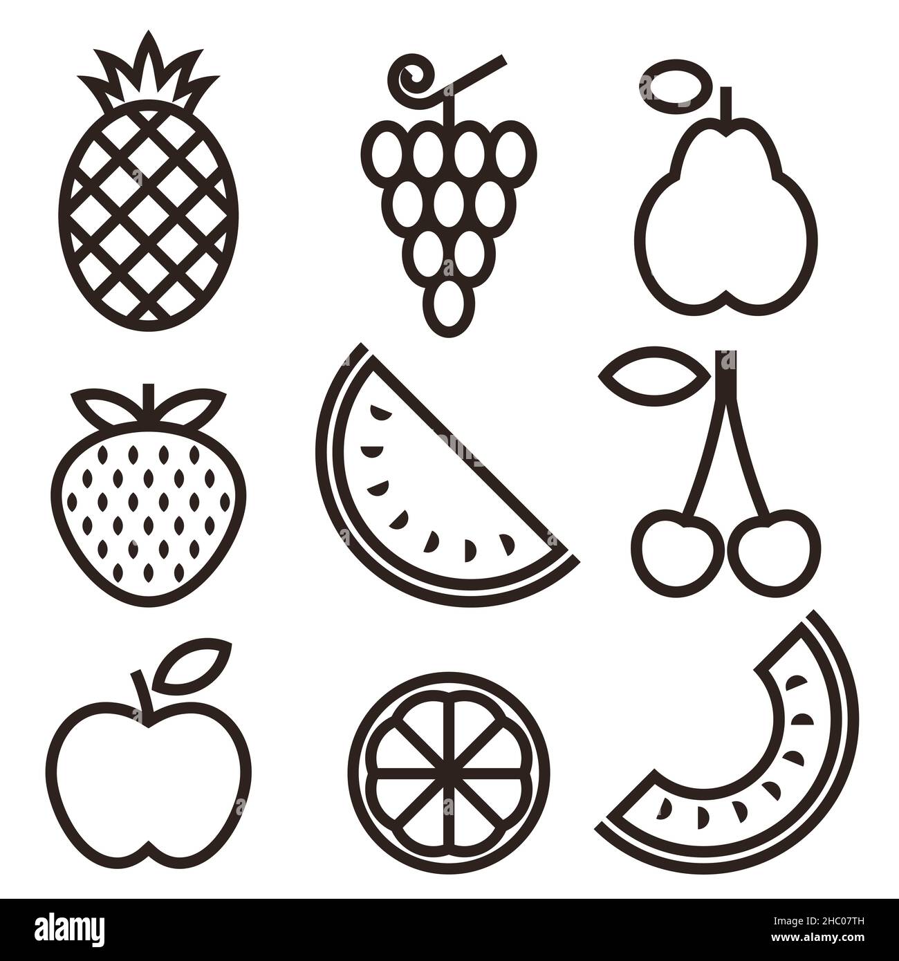 Pineapple, grapes, pear, strawberry, watermelon, cherry, apple, lemon ...