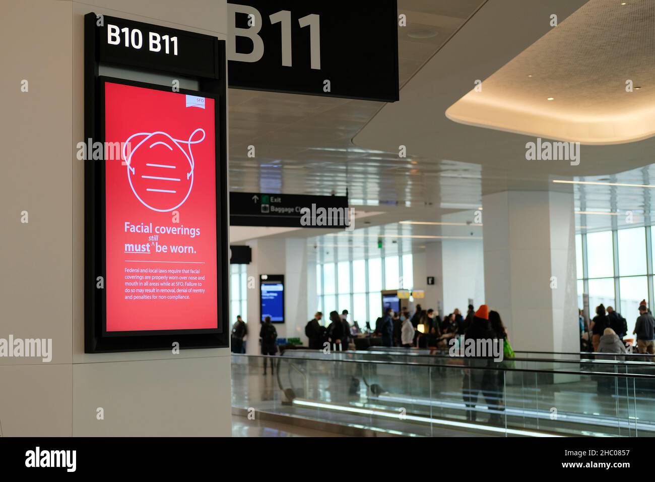 Monitor at boarding gate B10, B11 Harvey Milk Terminal, San Francisco ...