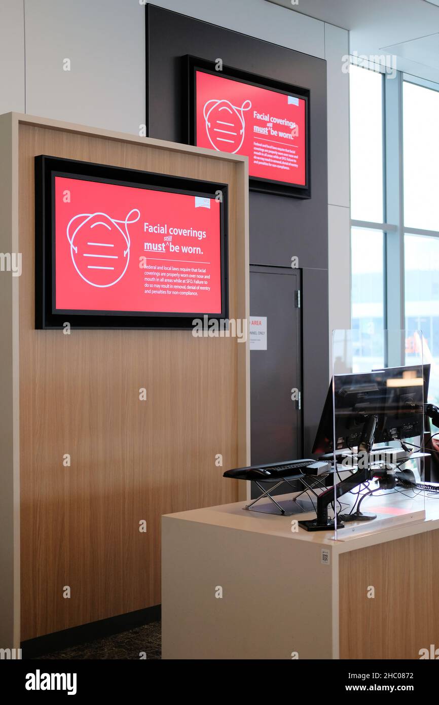 Monitor at boarding gate, Harvey Milk Terminal at San Francisco ...