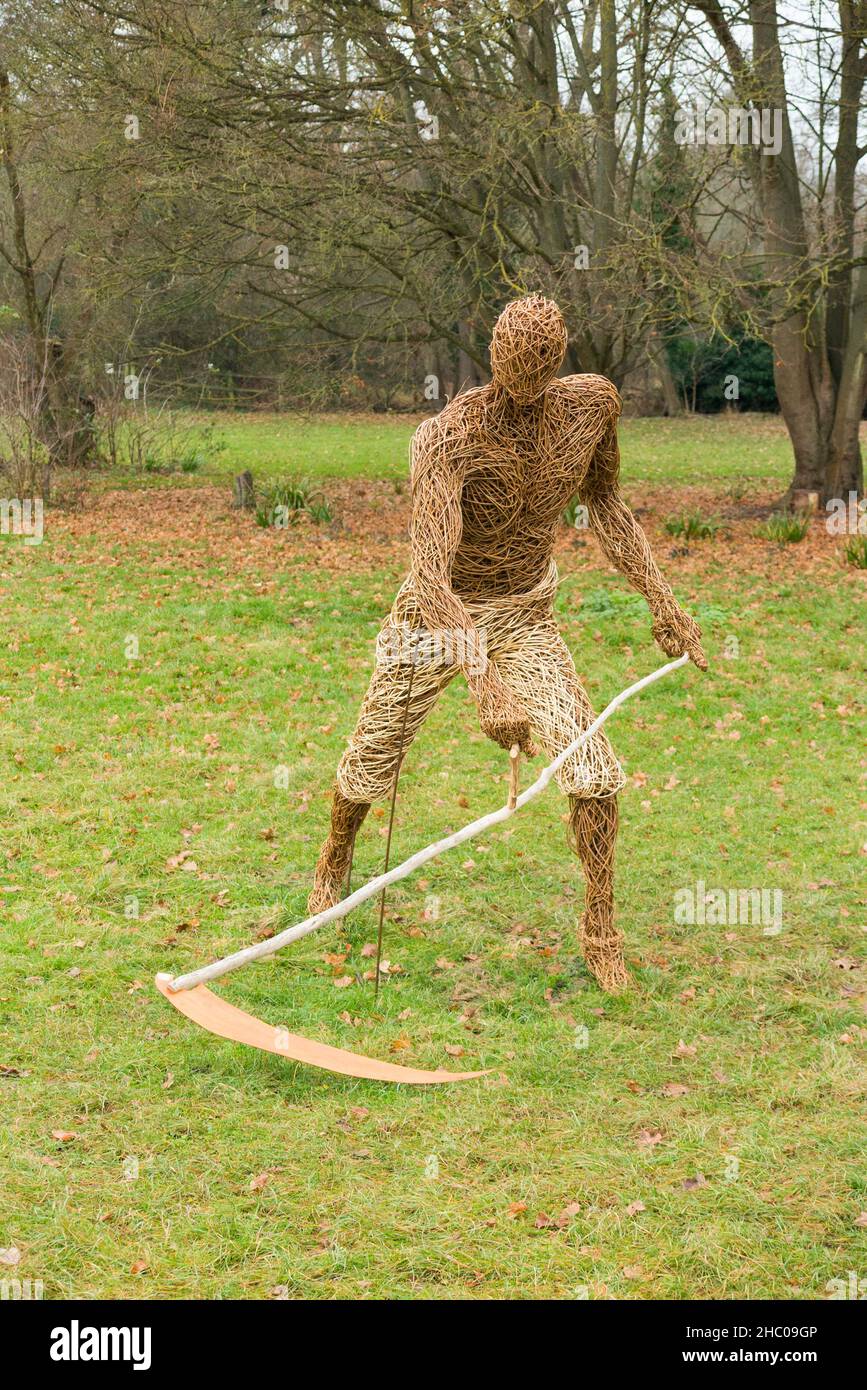 Sculpture of ancient people fashioned from Willow tree branches during ...