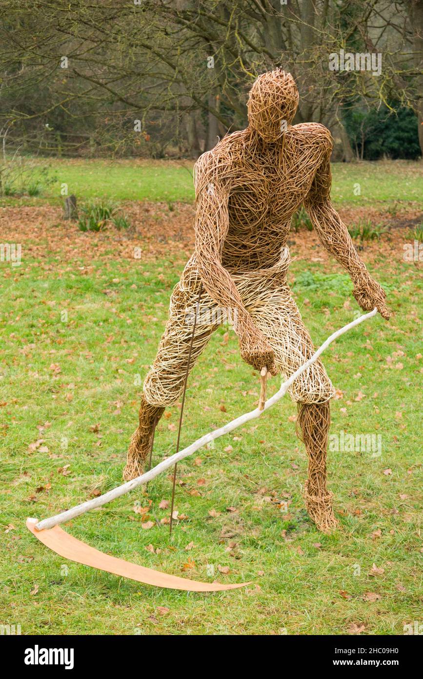 Sculpture of ancient people fashioned from Willow tree branches during ...