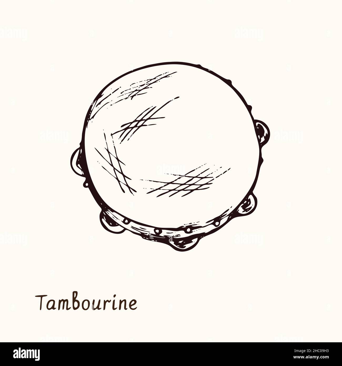 Tambourine Instrument Drawing