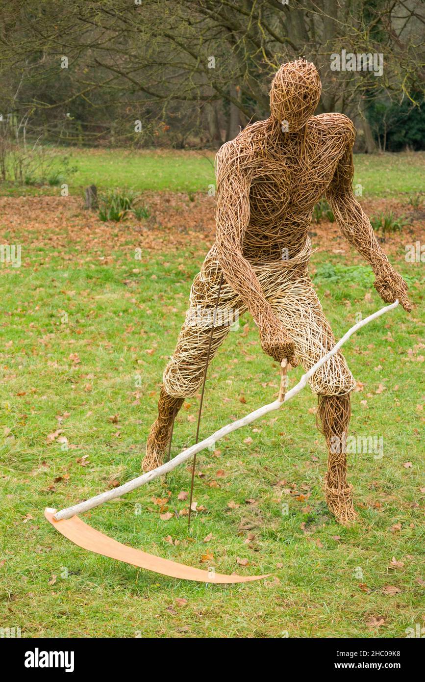 Sculpture of ancient people fashioned from Willow tree branches during ...