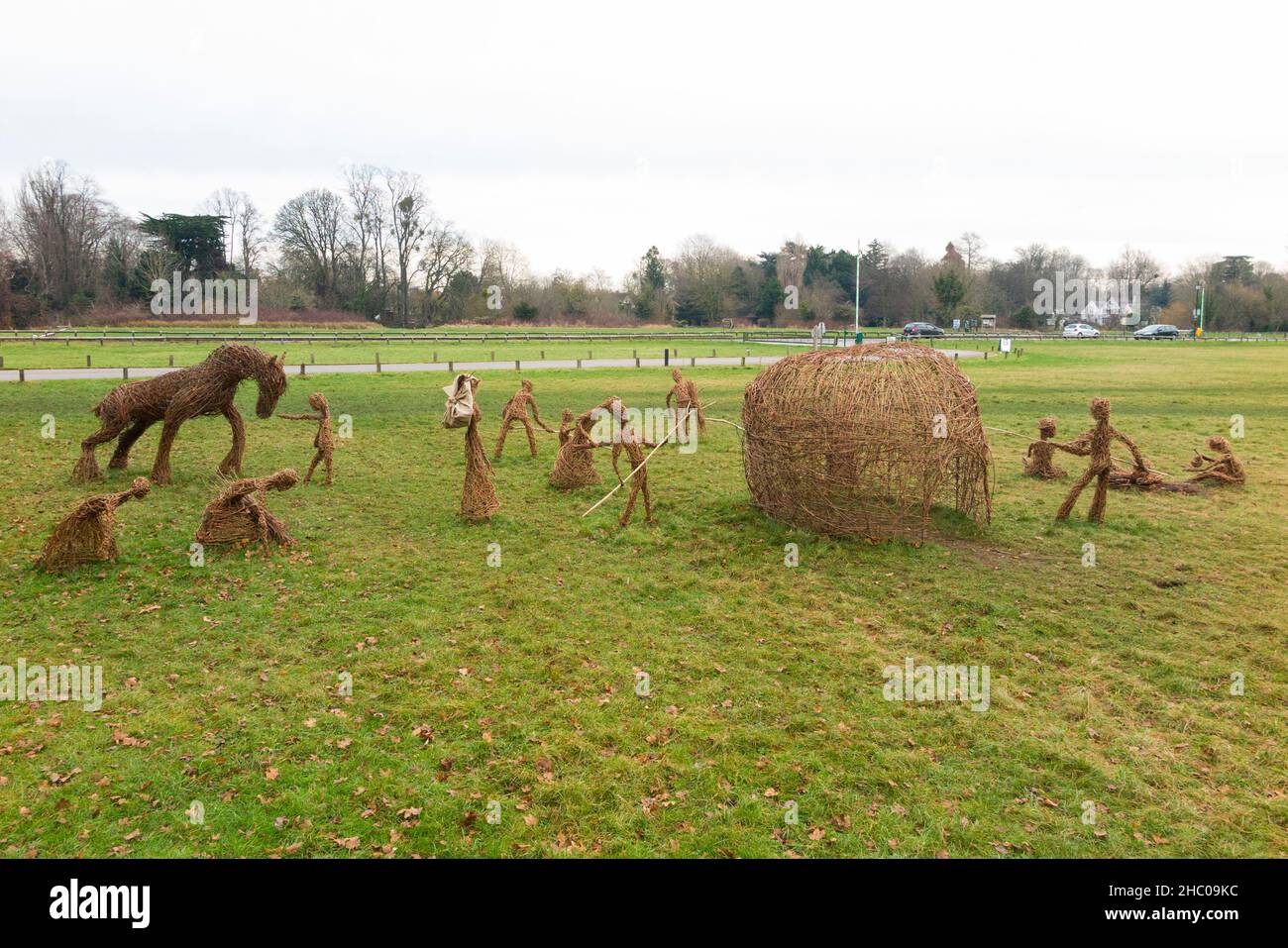Sculpture of ancient people fashioned from Willow tree branches during ...