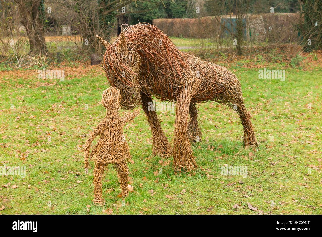 Sculpture of ancient people fashioned from Willow tree branches during ...