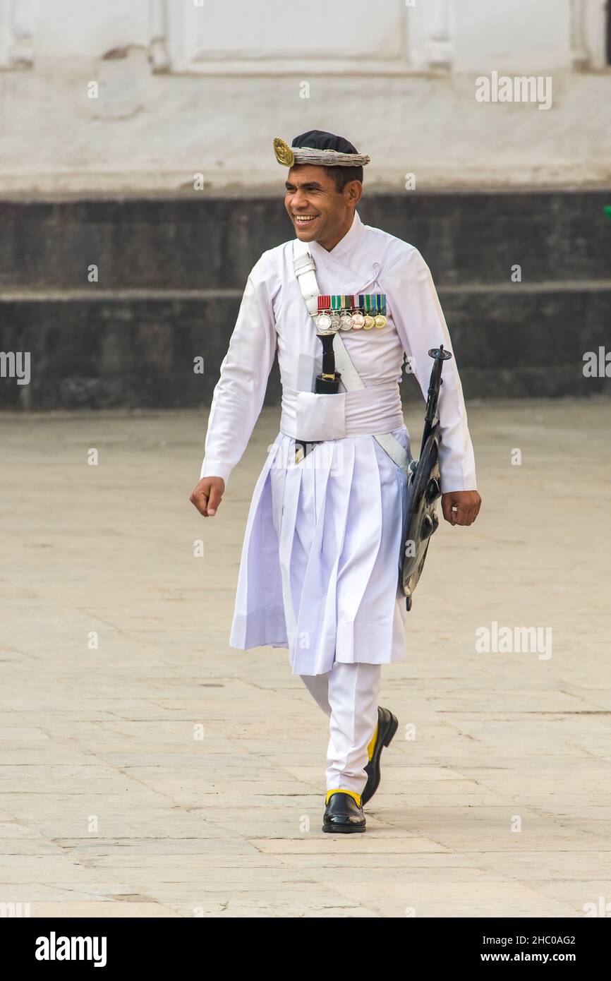 The commander of a ceremonial guard unit of Gurkha soldiers in ...
