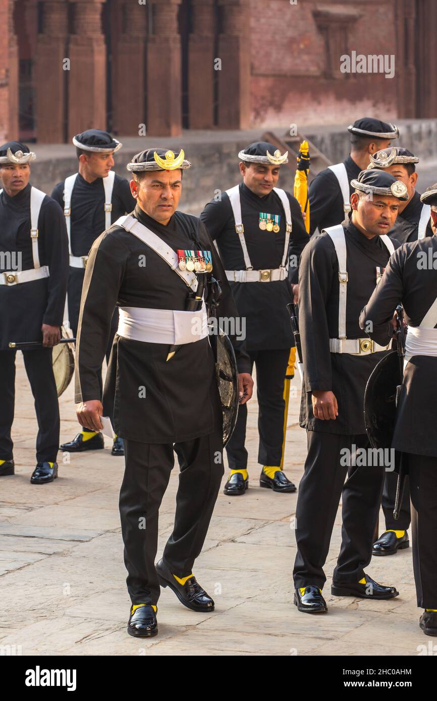 A Grurkha non-commissioned officer in a traditional Gurkha uniform on ...