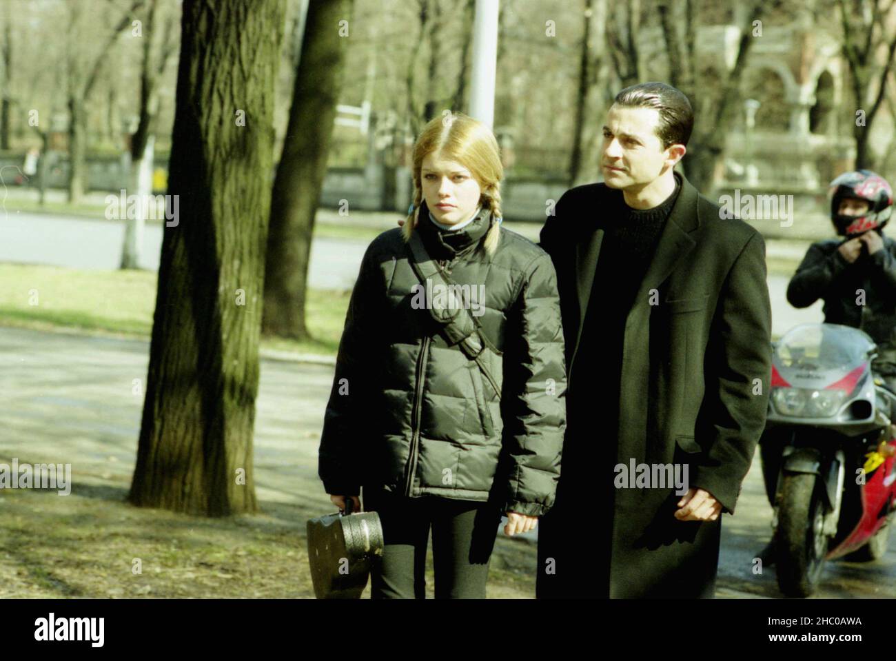 Romanian actors Alexandra Dinu & Mihai Calin during the shooting of the ...