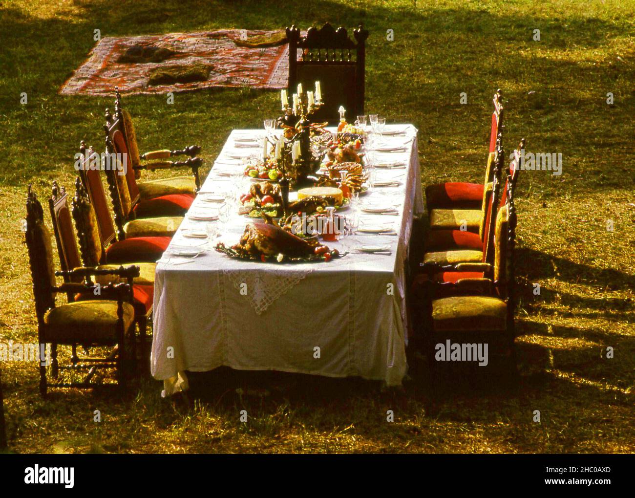 Beautiful classic 19th century dinner setting outdoors Stock Photo - Alamy