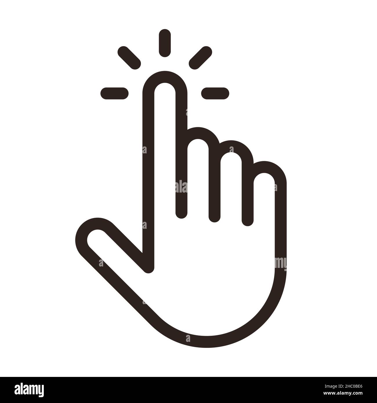 Pointer icon, clicking icon isolated on white background Stock Photo ...