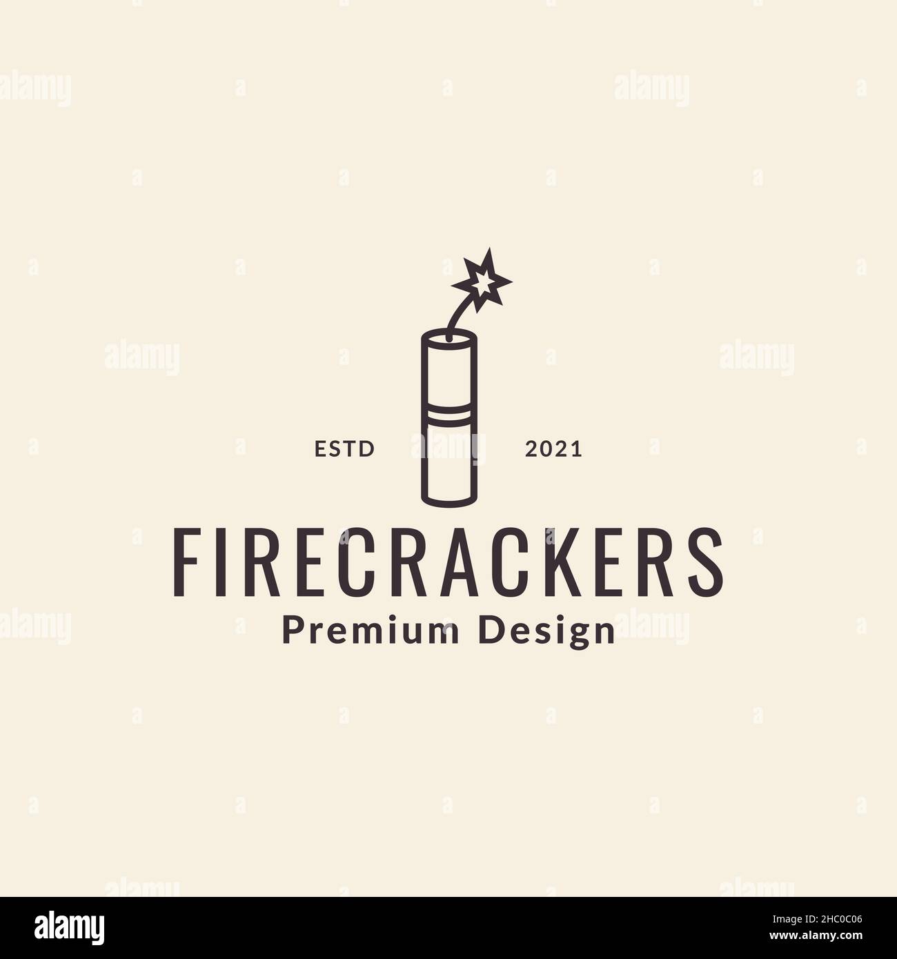 line firecracker hipster logo design vector graphic symbol icon sign ...