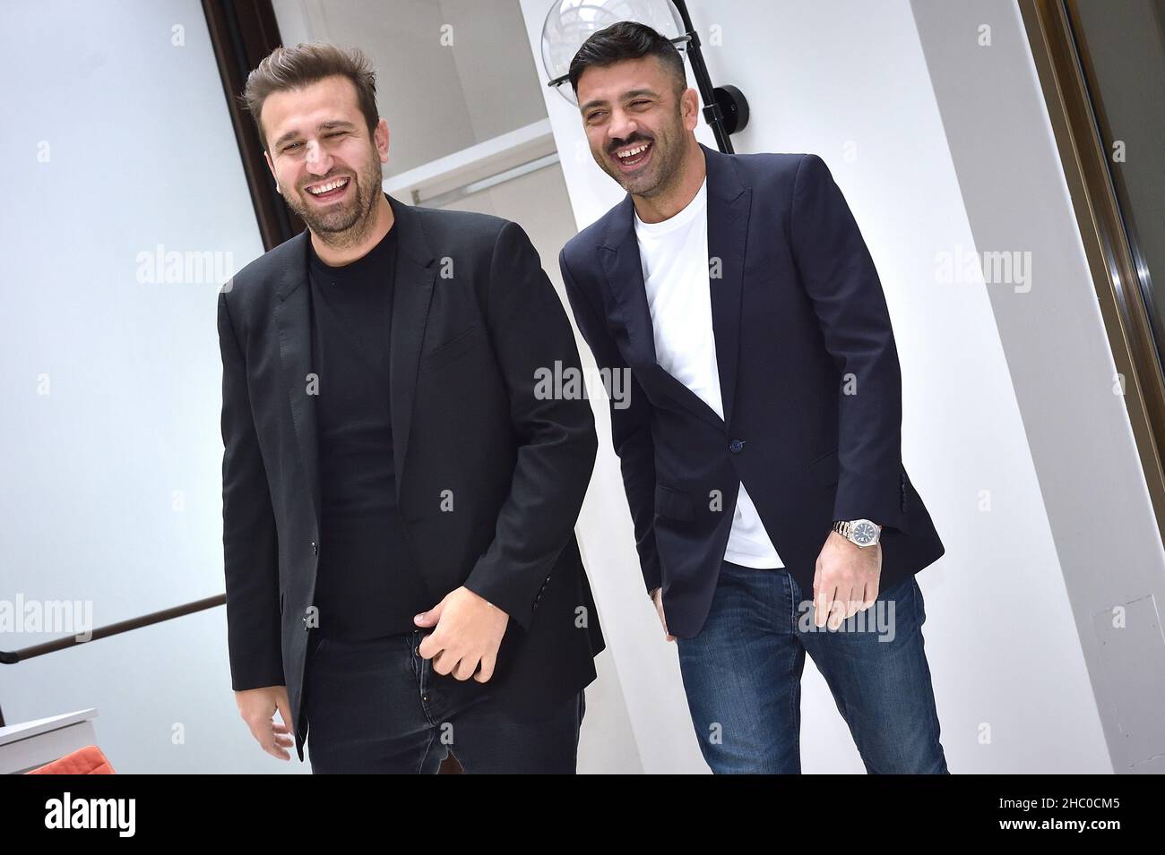 Rome, Vatikanstadt. 22nd Dec, 2021. Italian comedy duo Pio D'Antini and ...